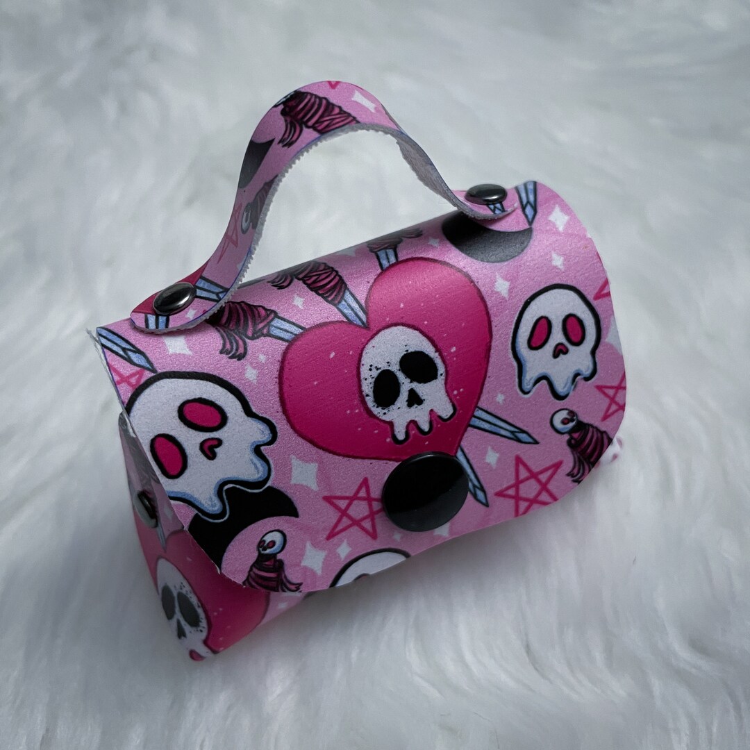 SD Pink Skulls Purse | SD13 Hearts & Skulls Handbag | 70cm Doll Bag ...