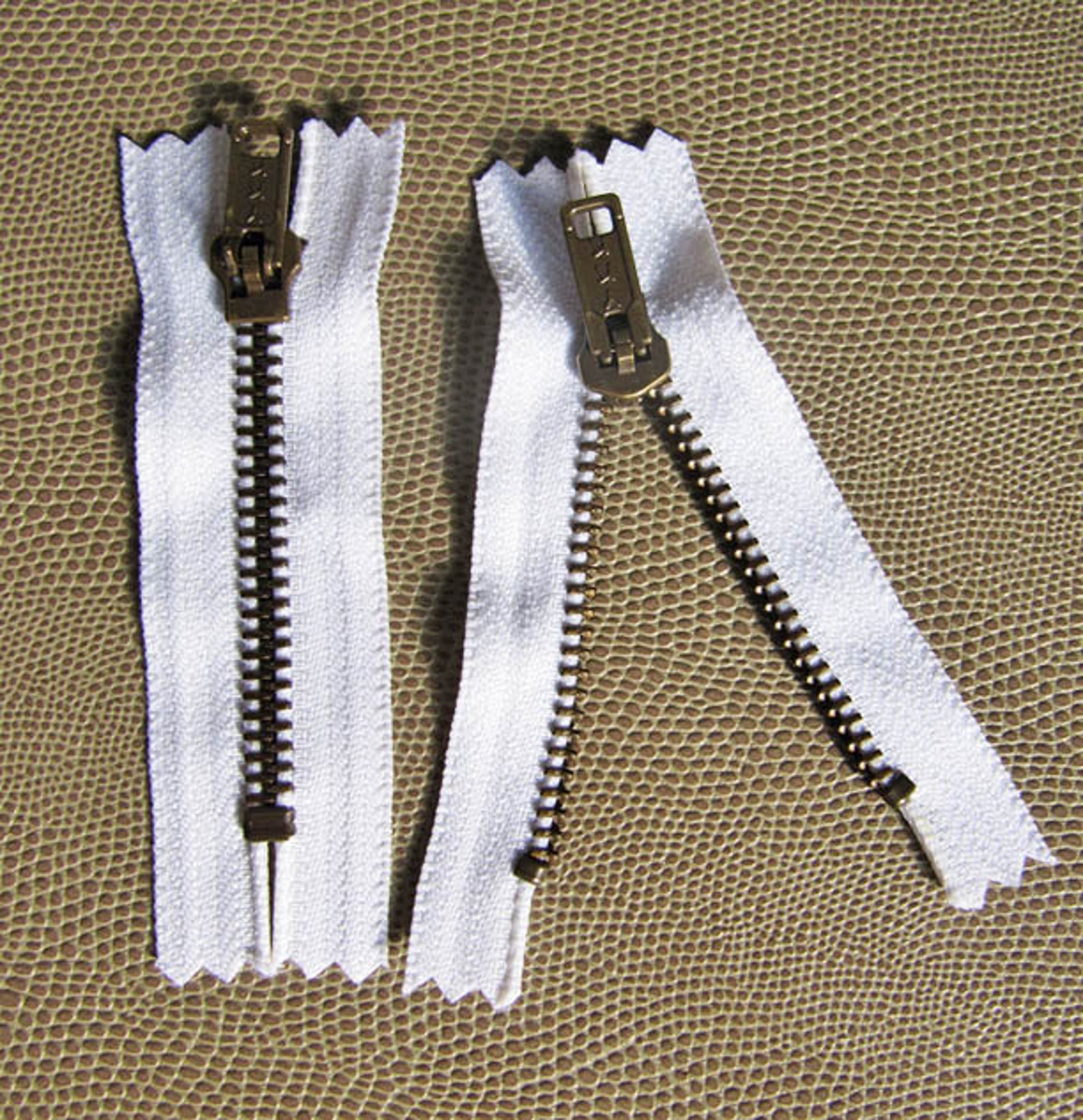 3inch White Metal Zipper Brass Teeth 6pcs - Etsy