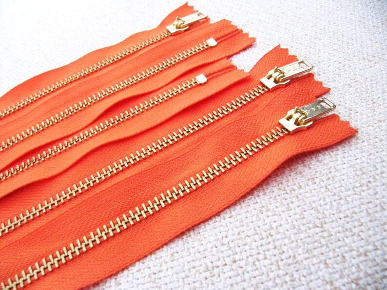 14inch - Nectarorange Metal Zipper - Gold Teeth - 5pcs - Etsy