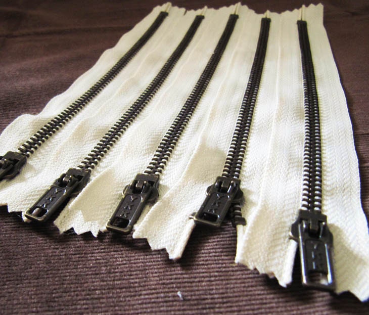 8inch - Cream Metal Zipper - Brass Teeth - 5pcs - Etsy