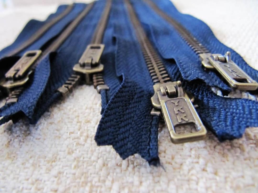 8inch - Navy Blue Metal Zipper - Brass Teeth - 5pcs - Etsy