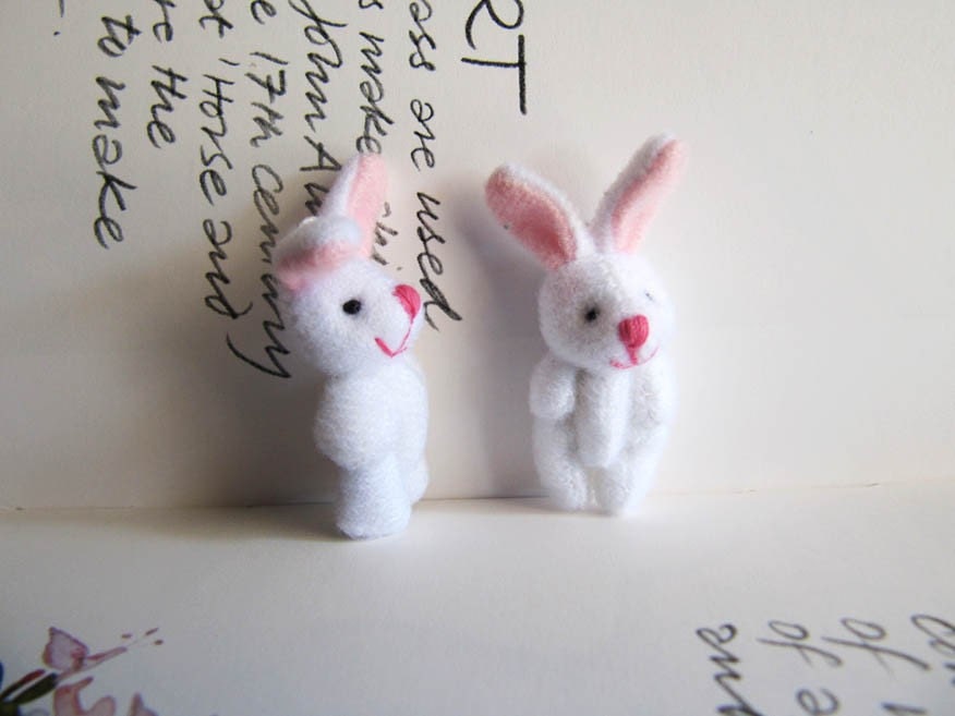 1pair White Rabbit Miniature Toy 5cm | Etsy