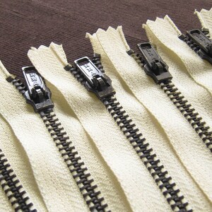 7inch - Cream Metal Zipper - Brass Teeth - 5pcs - Etsy