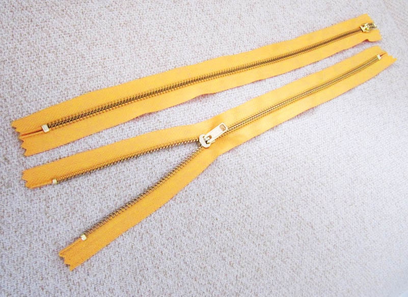 14inch - Orangeyellow Metal Zipper - Gold Teeth - 5pcs - Etsy