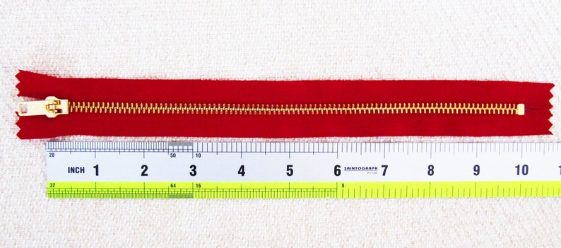 10inch - Lava Red Metal Zipper - Gold Teeth - 5pcs - Etsy