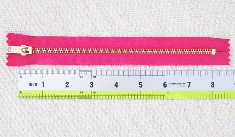 8inch - Fuchsia Pink Metal Zipper - Gold Teeth - 5pcs - Etsy