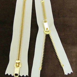 5inch - Cream Metal Zipper - Gold Teeth - 6pcs - Etsy