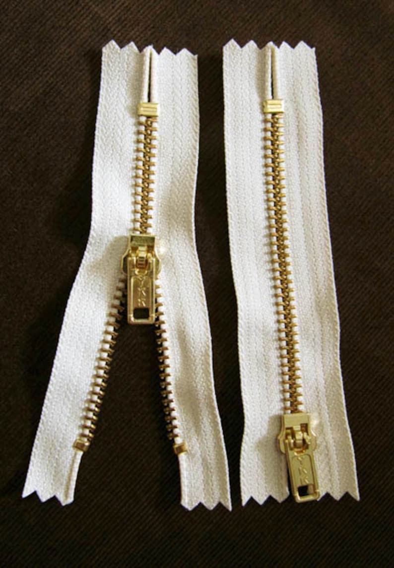 4inch - Cream Metal Zipper - Gold Teeth - 6pcs - Etsy