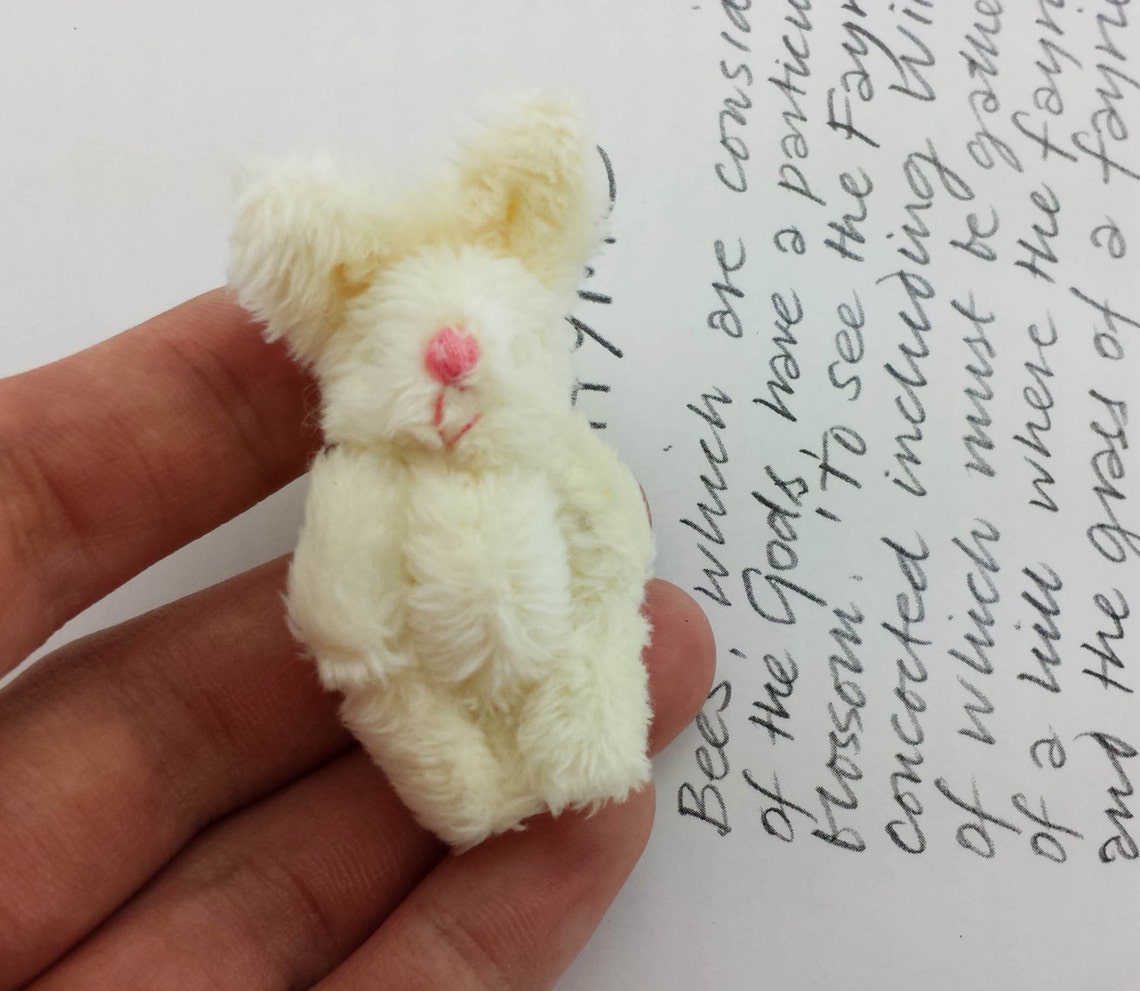 1pair Extra Fluffy Cream Rabbit Miniature Toy 5cm - Etsy