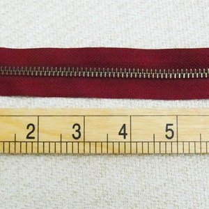 7inch - Maroon Red Metal Zipper - Brass Teeth - 5pcs - Etsy