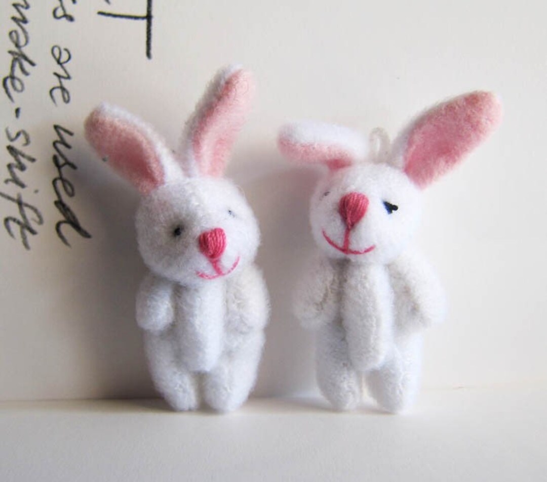 1pair White Rabbit Miniature Toy (5cm) - Etsy