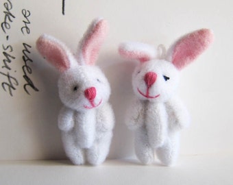 1pair Extra Fluffy Cream Rabbit Miniature Toy 5cm | Etsy