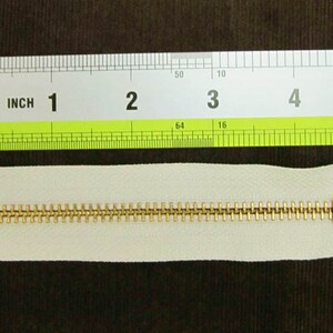 5inch - Cream Metal Zipper - Gold Teeth - 6pcs - Etsy