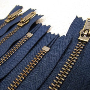 6inch Navy Blue Metal Zipper Brassteeth 5pcs - Etsy