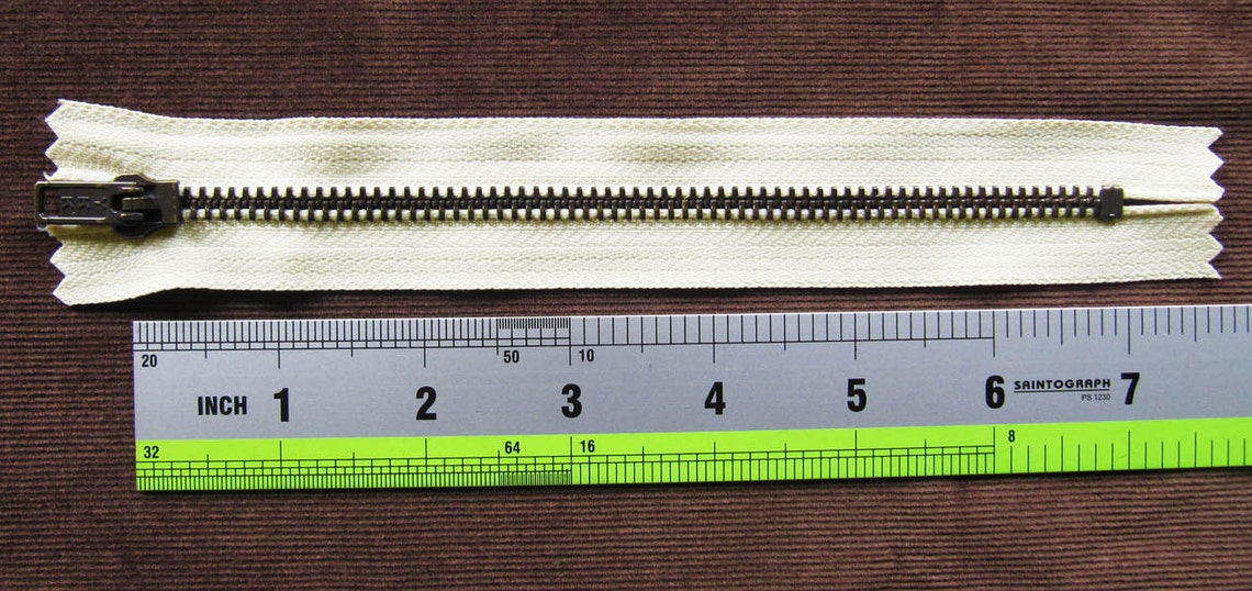 7inch - Cream Metal Zipper - Brass Teeth - 5pcs - Etsy