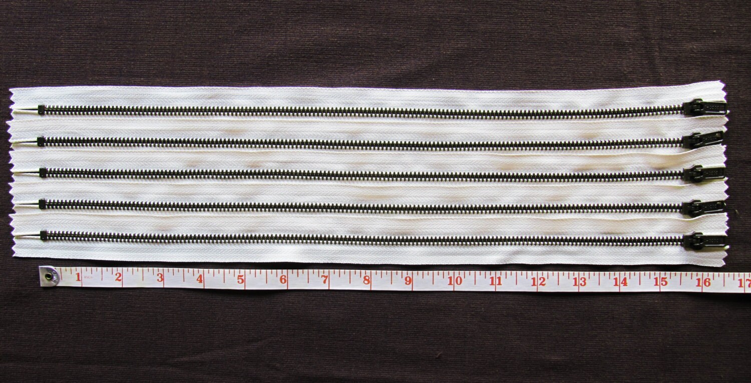 16inch - Cream Metal Zipper - Brass Teeth - 5pcs - Etsy