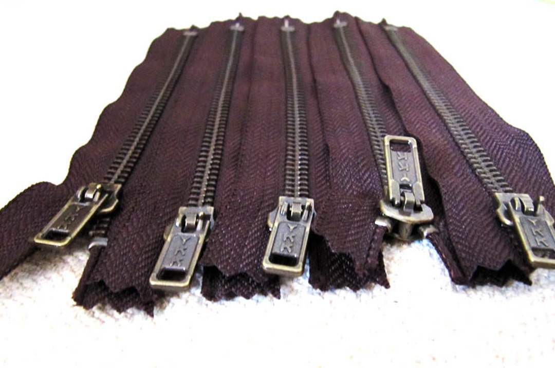 6inch - Dark Chocolate Brown Metal Zipper - Brass Teeth - 5pcs - Etsy