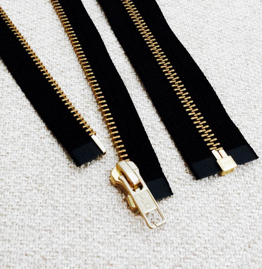 18inch - Black Metal Zipper - Gold Teeth - Open End - Etsy