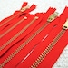 16inch - Hot Red Metal Zipper - Gold Teeth - 5pcs - Etsy