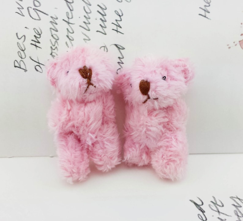 1pair Extra Fluffy Pink Teddy Bear Miniature Toy (4cm) - Etsy