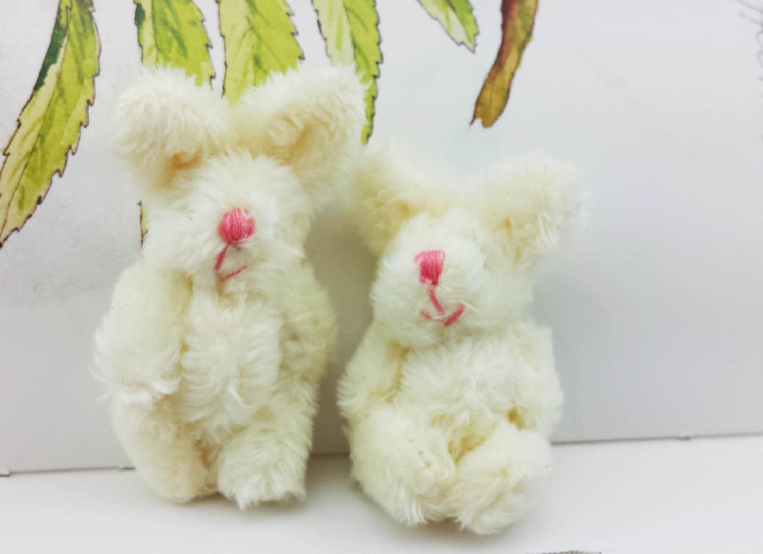 1pair Extra Fluffy Cream Rabbit Miniature Toy (5cm) - Etsy