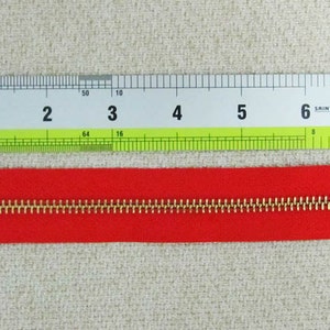 8inch - Hot Red Metal Zipper - Gold Teeth - 5pcs - Etsy