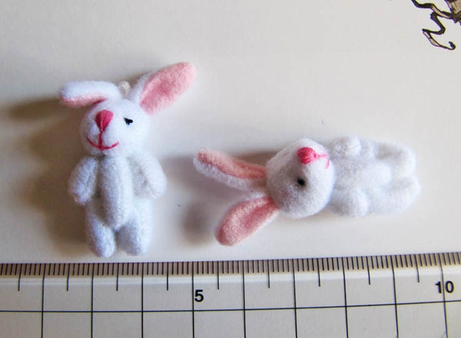 1pair White Rabbit Miniature Toy 5cm | Etsy