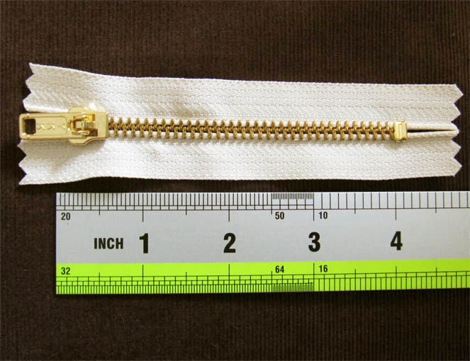4inch - Cream Metal Zipper - Gold Teeth - 6pcs - Etsy
