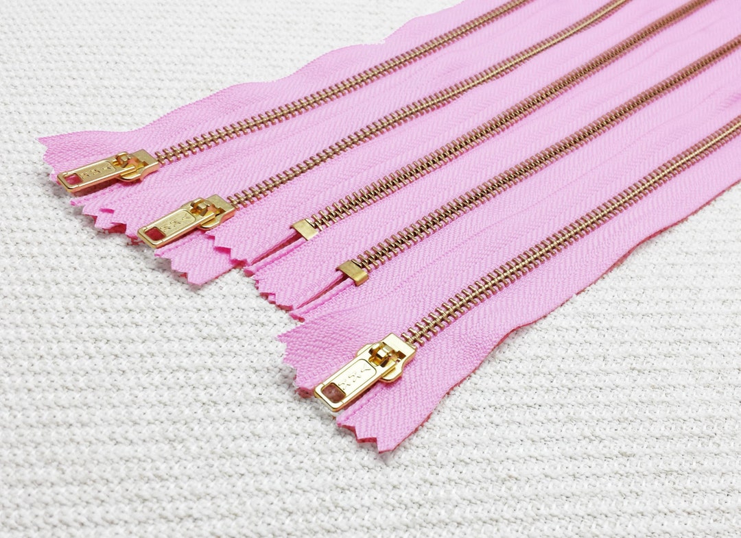 12inch - Candyfloss Pink Metal Zipper - Gold Teeth - 5pcs - Etsy