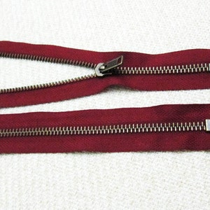 7inch - Maroon Red Metal Zipper - Brass Teeth - 5pcs - Etsy