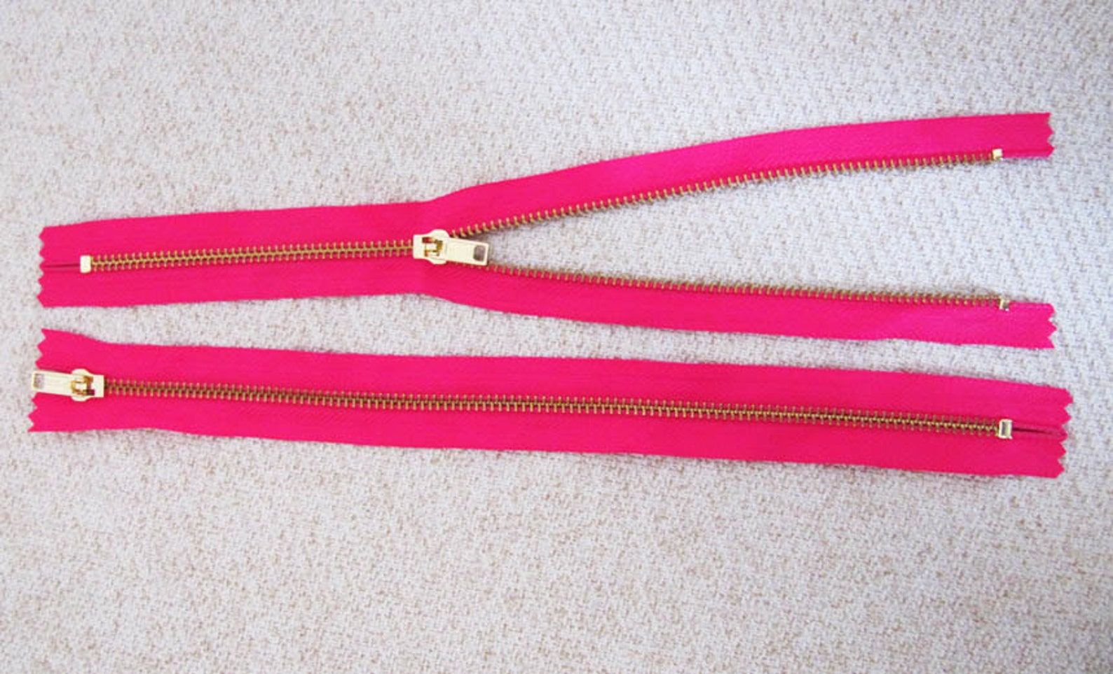 12inch - Fuchsia Pink Metal Zipper - Gold Teeth - 5pcs - Etsy
