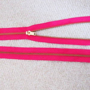 12inch - Fuchsia Pink Metal Zipper - Gold Teeth - 5pcs - Etsy