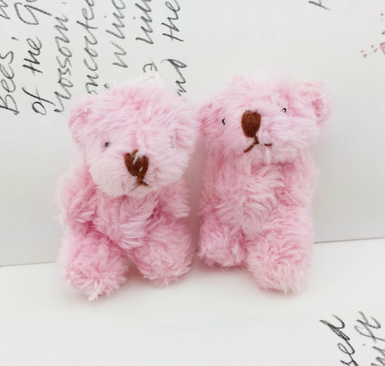 1pair Extra Fluffy Pink Teddy Bear Miniature Toy (4cm) - Etsy