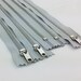 12inch - French Grey Metal Zipper - Silver Teeth - 5pcs - Etsy
