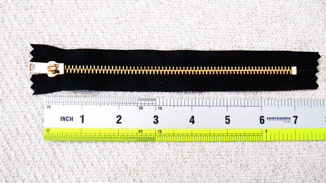 7inch - Black Metal Zipper - Gold Teeth - 5pcs - Etsy
