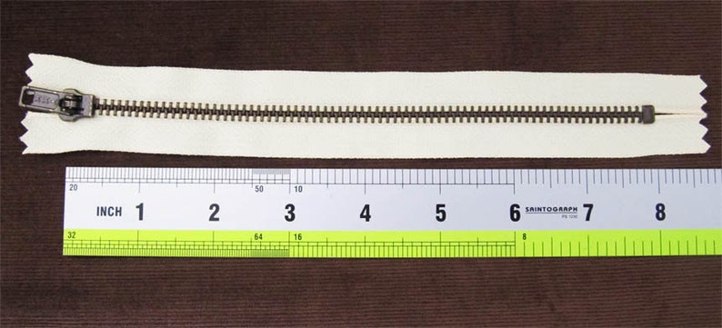 8inch - Cream Metal Zipper - Brass Teeth - 5pcs - Etsy