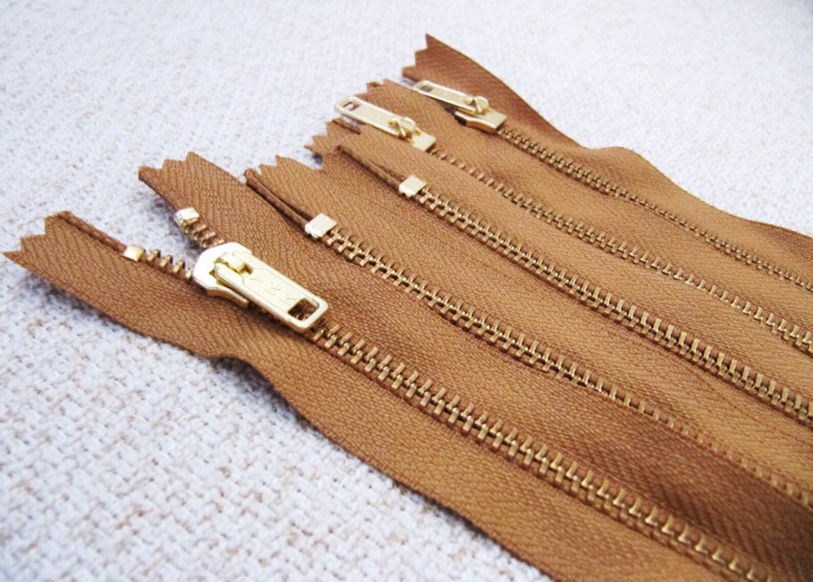14inch - Chestnut Brown Metal Zipper - Gold Teeth - 5pcs - Etsy