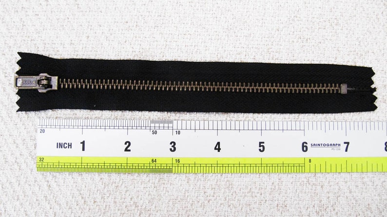 7inch - Black Metal Zipper - Brass Teeth - 5pcs - Etsy