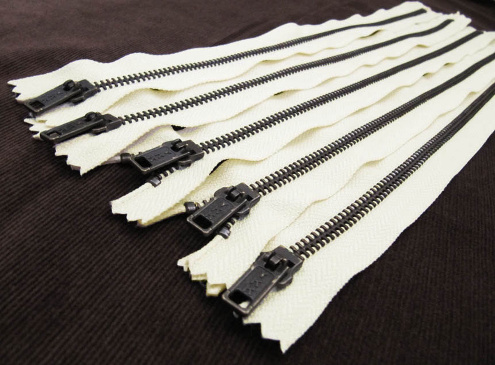 14inch - Cream Metal Zipper - Brass Teeth - 5pcs - Etsy