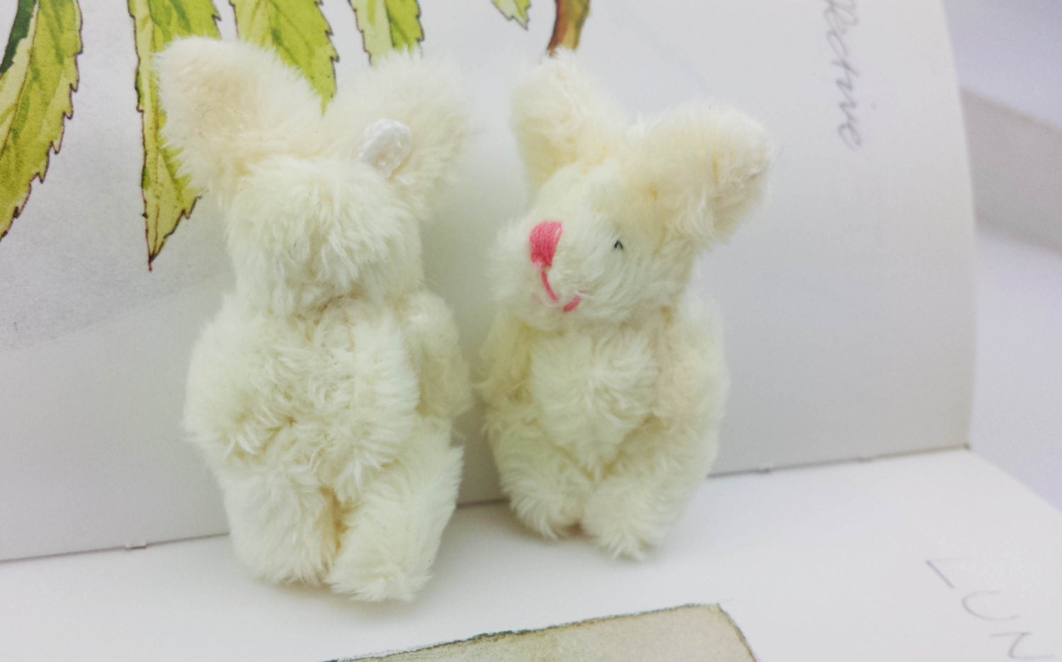 1pair Extra Fluffy Cream Rabbit Miniature Toy (5cm) - Etsy