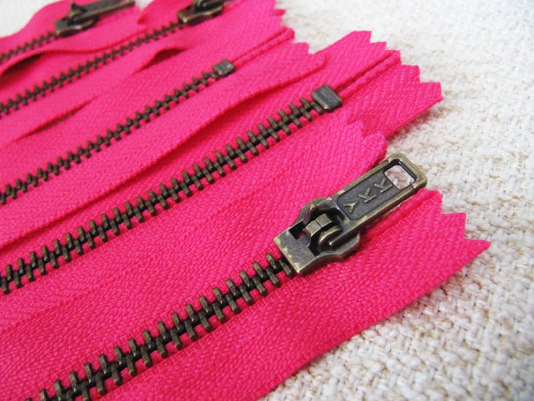 7inch - Fuchsia Pink Metal Zipper - Brass Teeth - 5pcs - Etsy