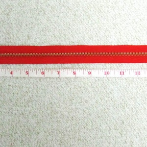 16inch - Hot Red Metal Zipper - Gold Teeth - 5pcs - Etsy