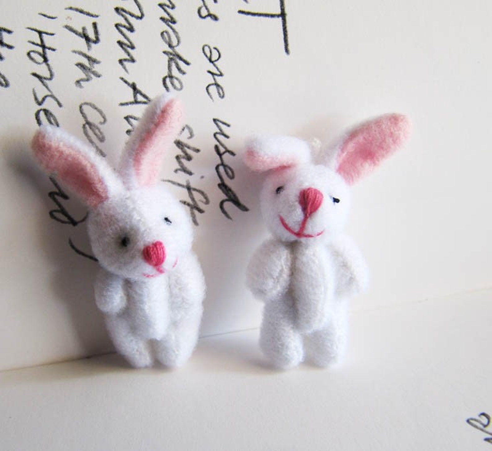1pair White Rabbit Miniature Toy 5cm | Etsy