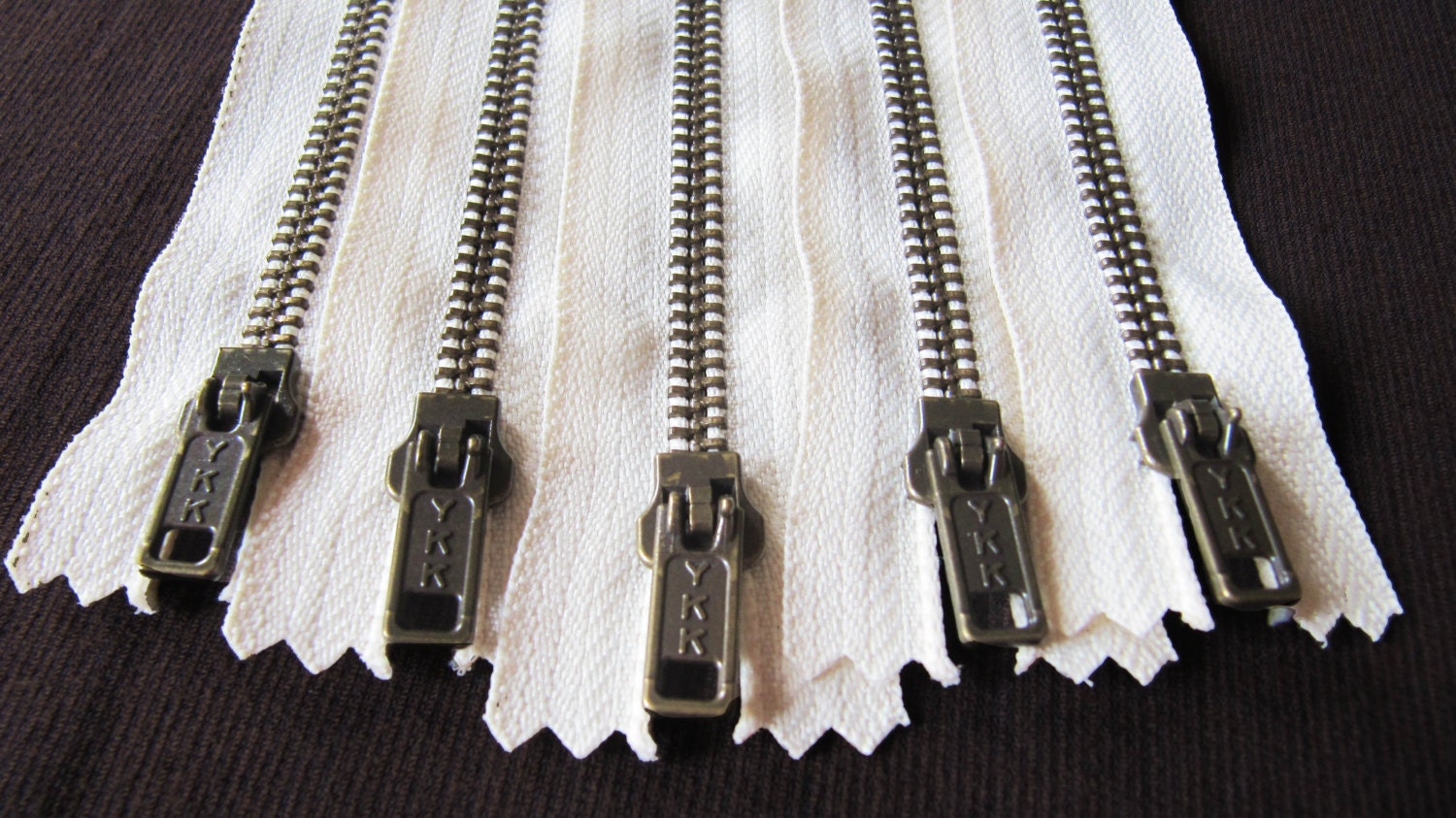 16inch Cream Metal Zipper Brass Teeth 5pcs - Etsy