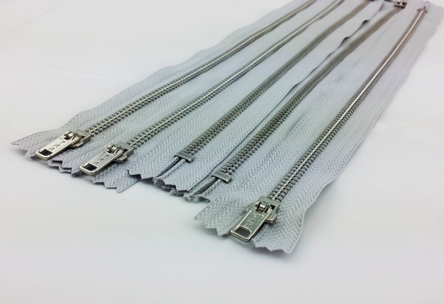 12inch - French Grey Metal Zipper - Silver Teeth - 5pcs - Etsy