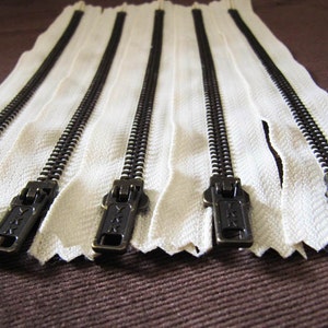 8inch - Cream Metal Zipper - Brass Teeth - 5pcs - Etsy