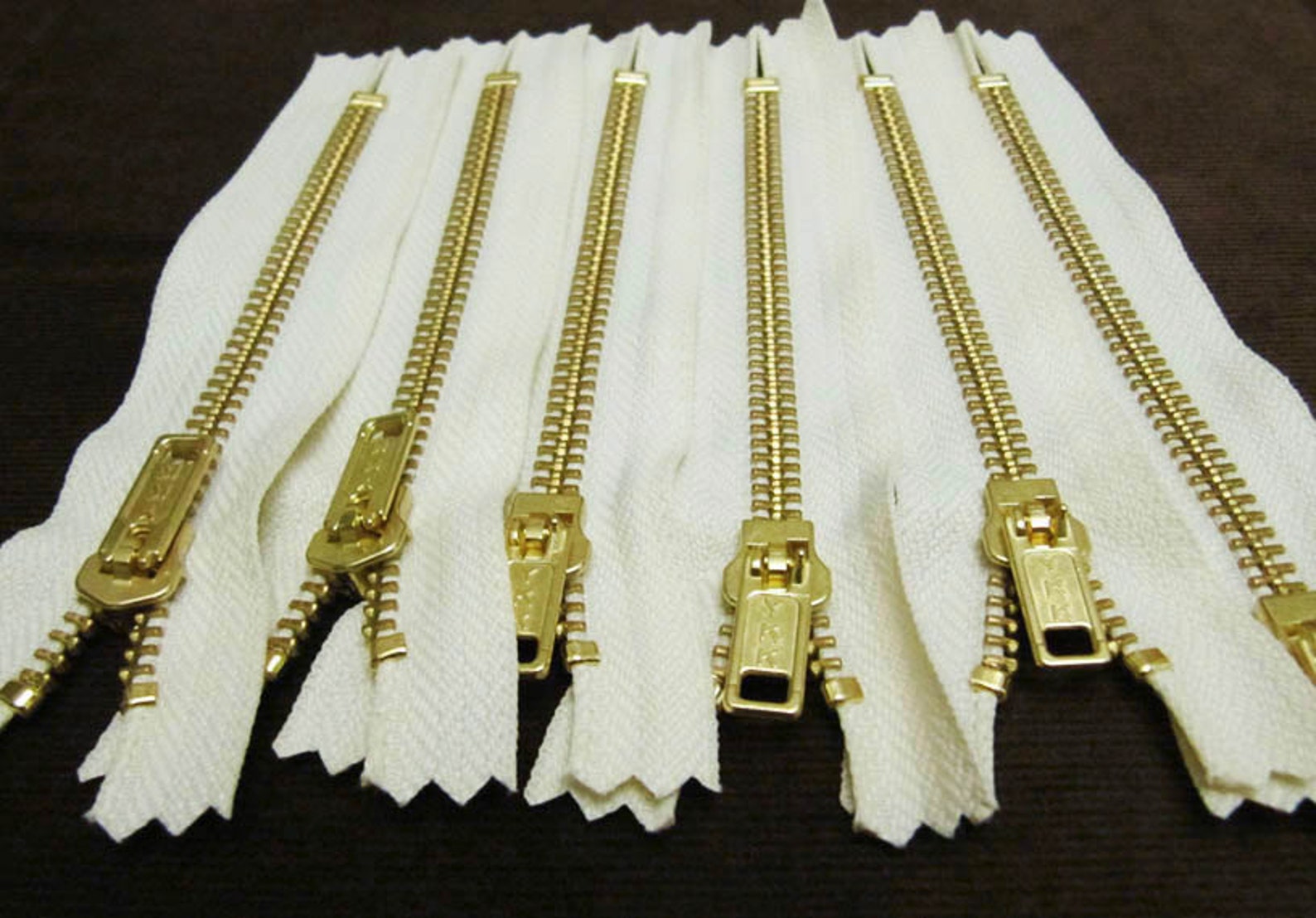 5inch - Cream Metal Zipper - Gold Teeth - 6pcs - Etsy