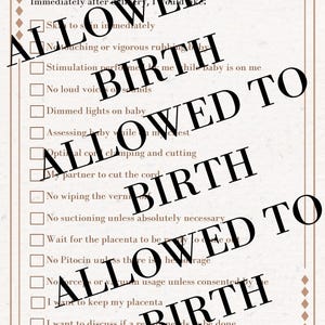 Printable Birth Plan - Etsy