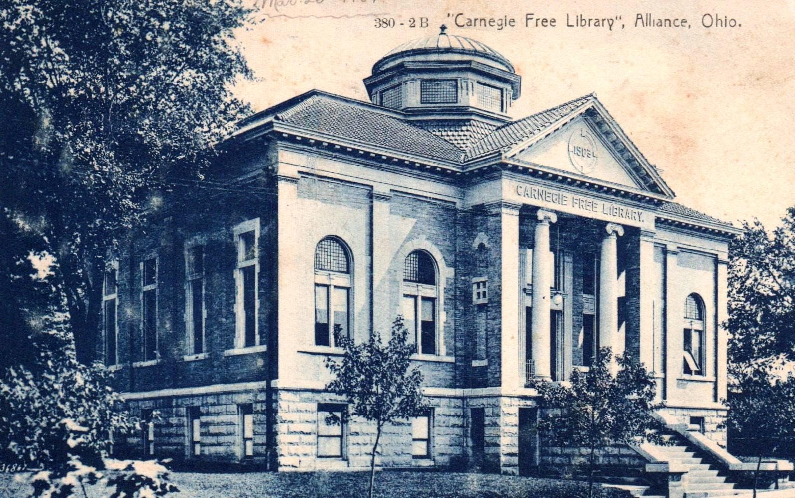 Vintage Postcard, Alliance, Ohio, Carnegie Library, Rodman Public ...