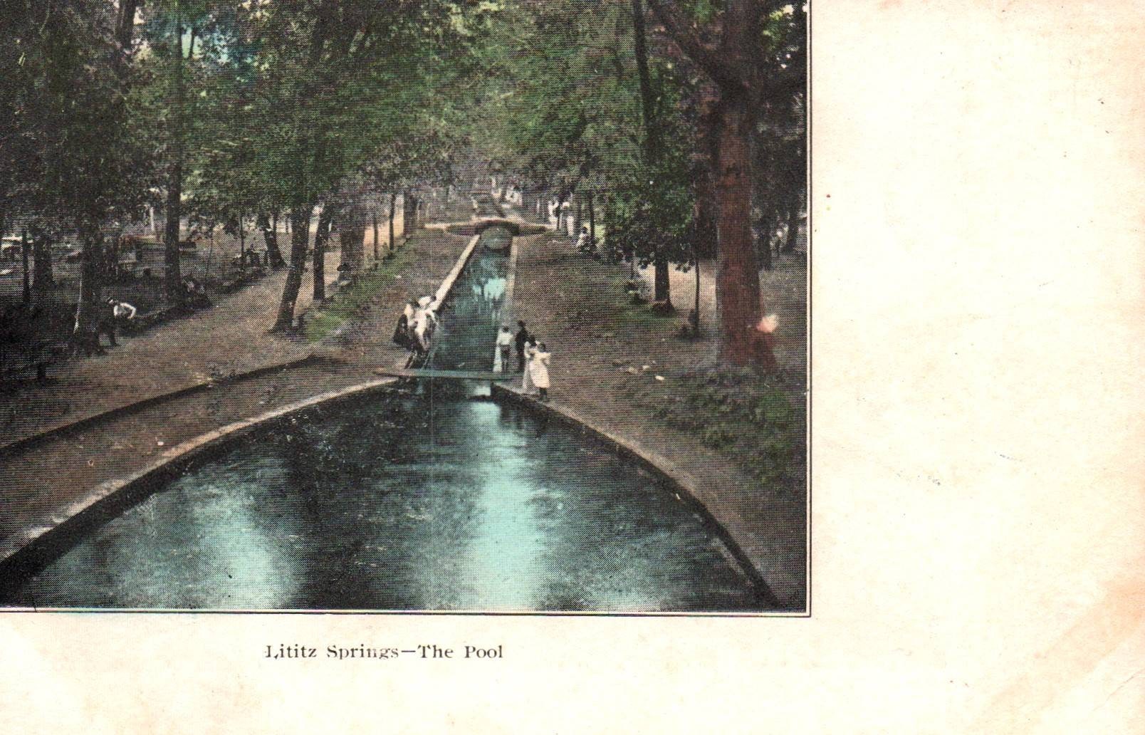 Vintage Postcard, Lititz Springs, the Pool, Pennsylvania, Postcard, Old ...